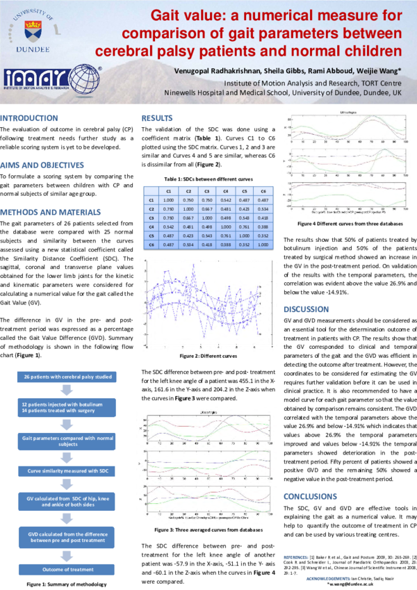 (PDF) Gait value: A numerical measure for comparison of gait parameters between cerebral palsy ...