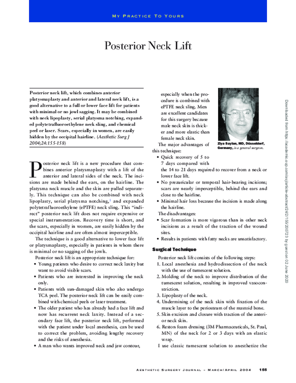 (PDF) Posterior neck lift