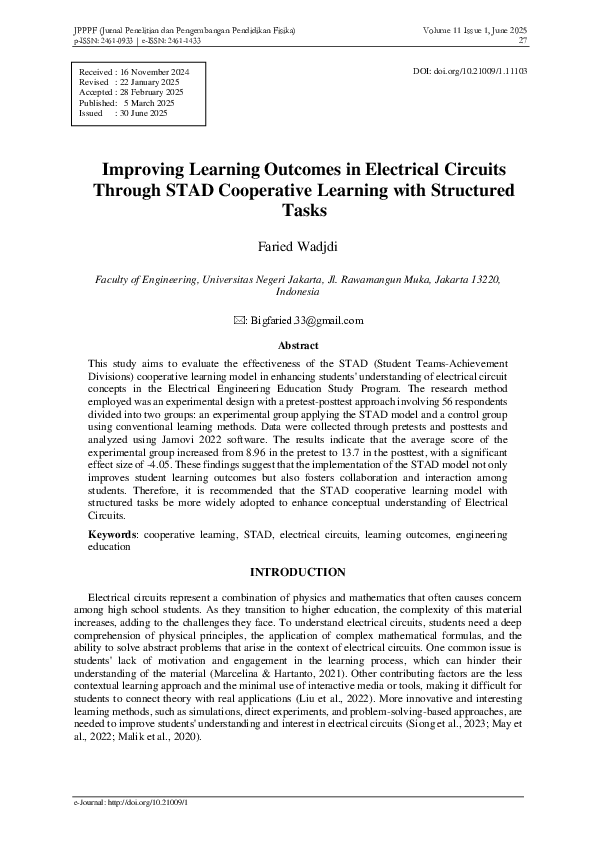 (PDF) Improving Learning Outcomes in Electrical Circuits Through STAD ...