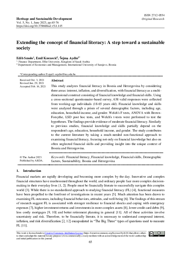 (PDF) Extending the concept of financial literacy: A step toward a ...