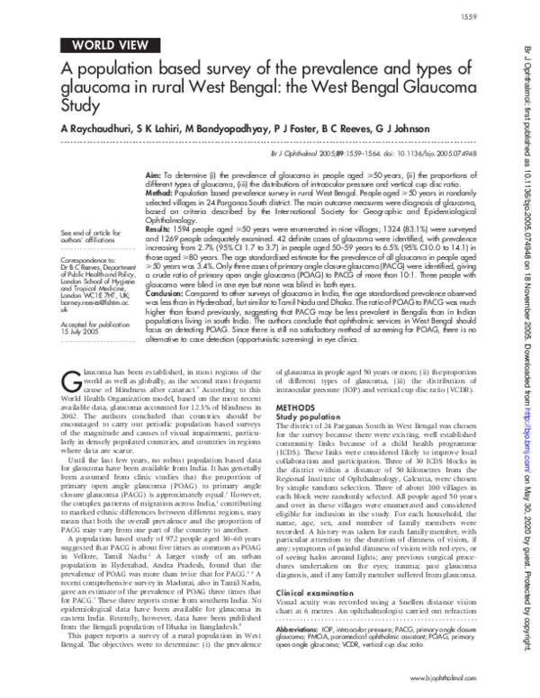 (PDF) A population based survey of the prevalence and types of glaucoma ...