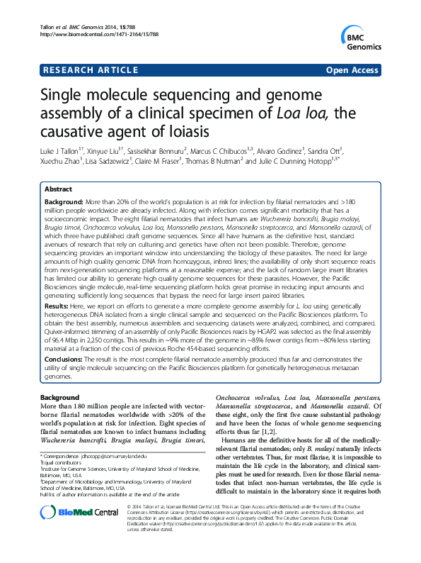 (PDF) Single molecule sequencing and genome assembly of a clinical ...
