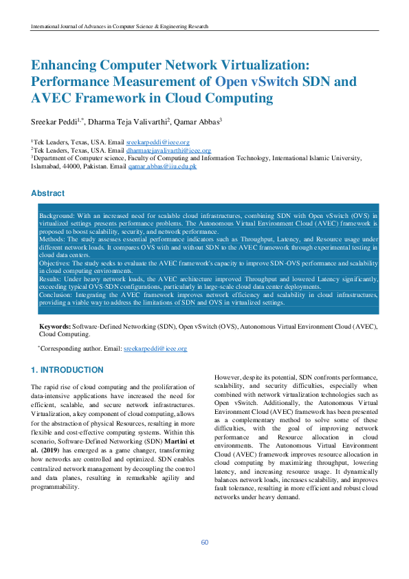 (PDF) Enhancing Computer Network Virtualization: Performance Measurement of Open vSwitch SDN and ...