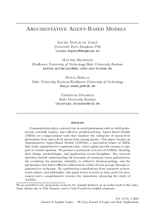 (PDF) Argumentative Agent-Based Models