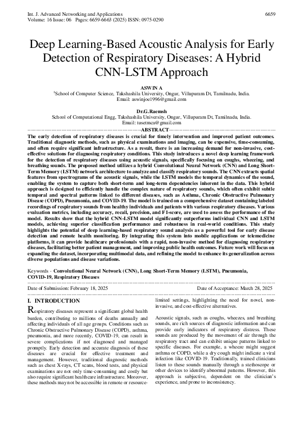 (PDF) Deep Learning-Based Acoustic Analysis for Early Detection of Respiratory Diseases: A ...