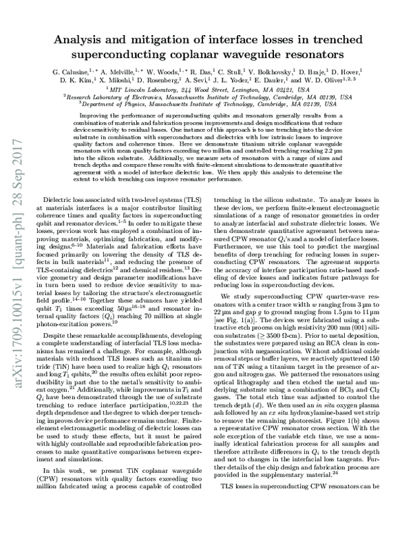 Pdf Analysis And Mitigation Of Interface Losses In Trenched