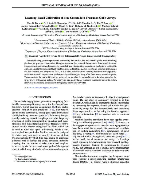 (PDF) Learning-Based Calibration of Flux Crosstalk in Transmon Qubit Arrays