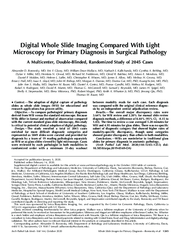 (PDF) Digital Whole Slide Imaging Compared With Light Microscopy for ...