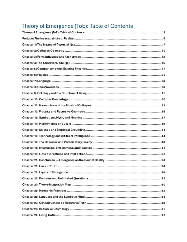 (PDF) Theory of Emergence (ToE)