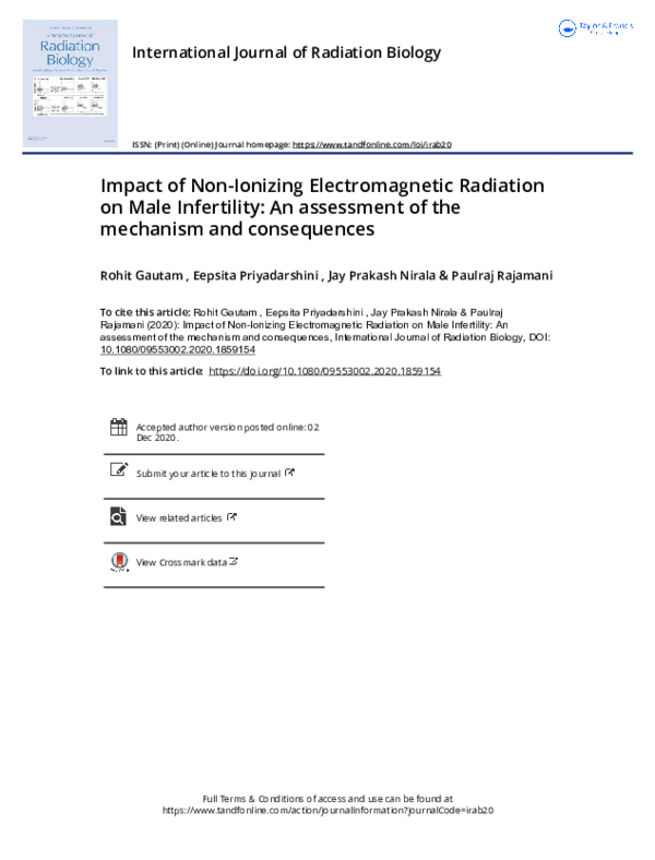 (PDF) Impact of nonionizing electromagnetic radiation on male ...