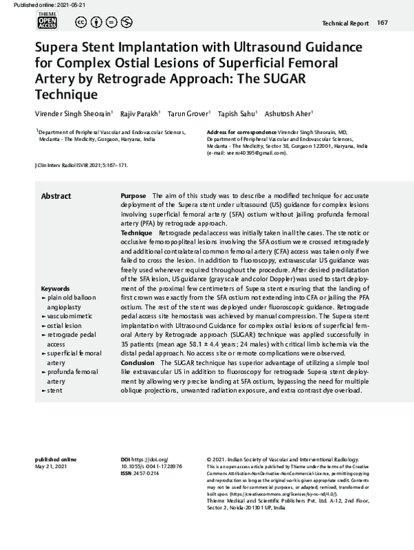 (PDF) Supera Stent Implantation with Ultrasound Guidance for Complex ...