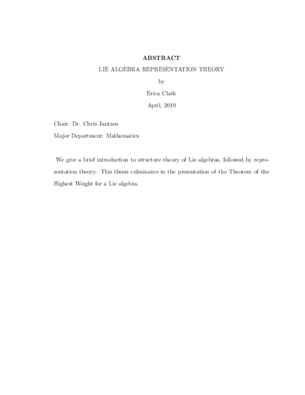(PDF) 8. Lie algebra representation theory