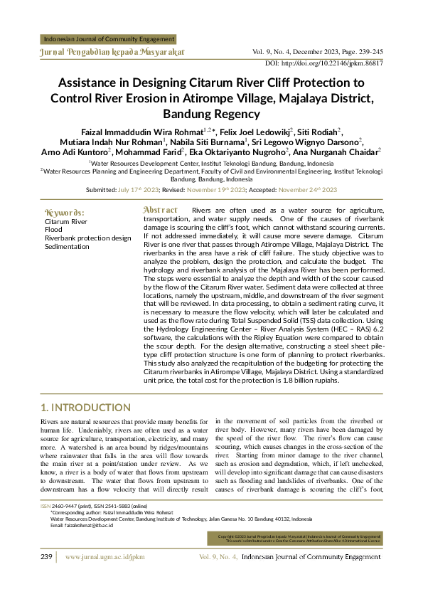 (PDF) Assistance in Designing Citarum River Cliff Protection to Control ...