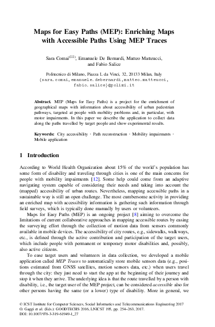 (PDF) Maps for Easy Paths (MEP): Enriching Maps with Accessible Paths ...