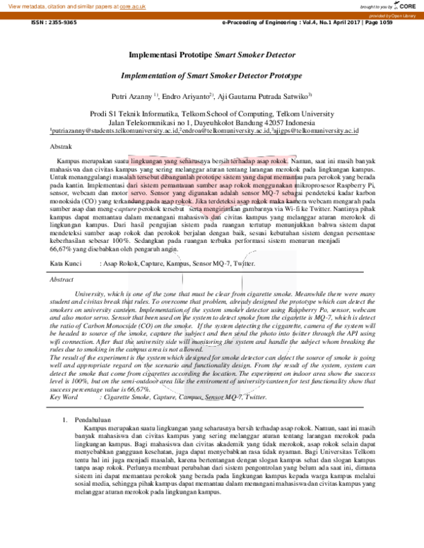 (PDF) Implementasi Prototipe Smart Smoker Detector