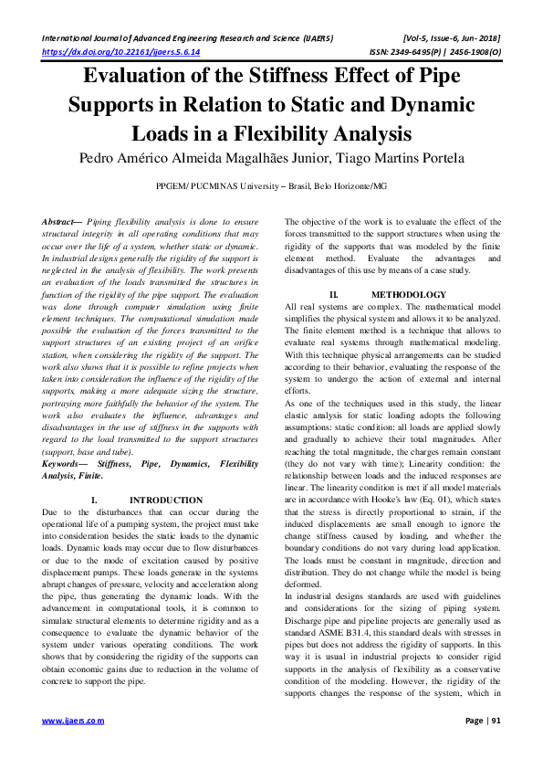 (PDF) Evaluation of the Stiffness Effect of Pipe Supports in Relation ...
