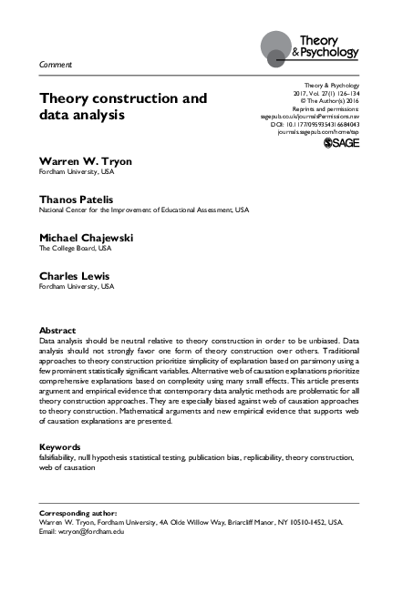 (PDF) Theory construction and data analysis