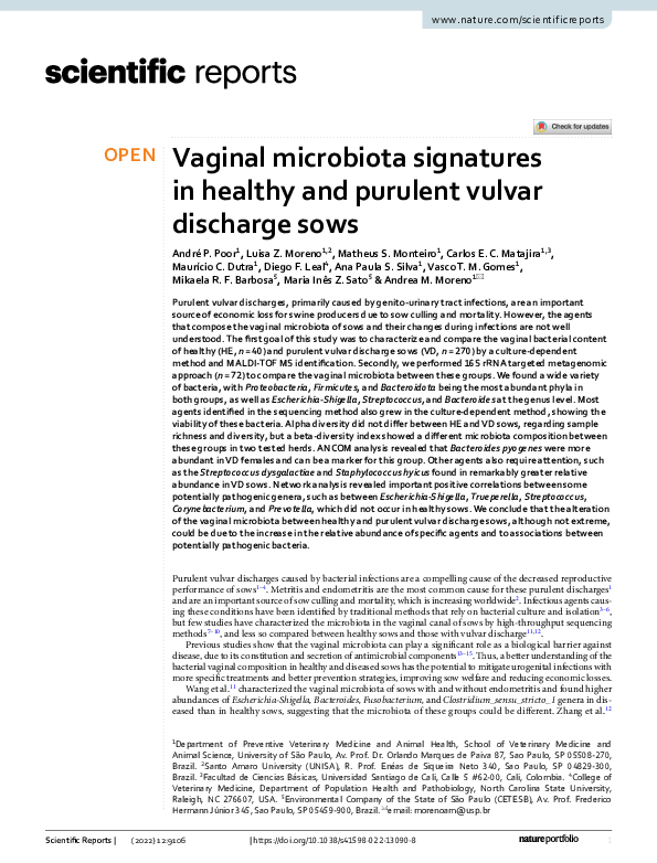 (PDF) Vaginal microbiota signatures in healthy and purulent vulvar ...