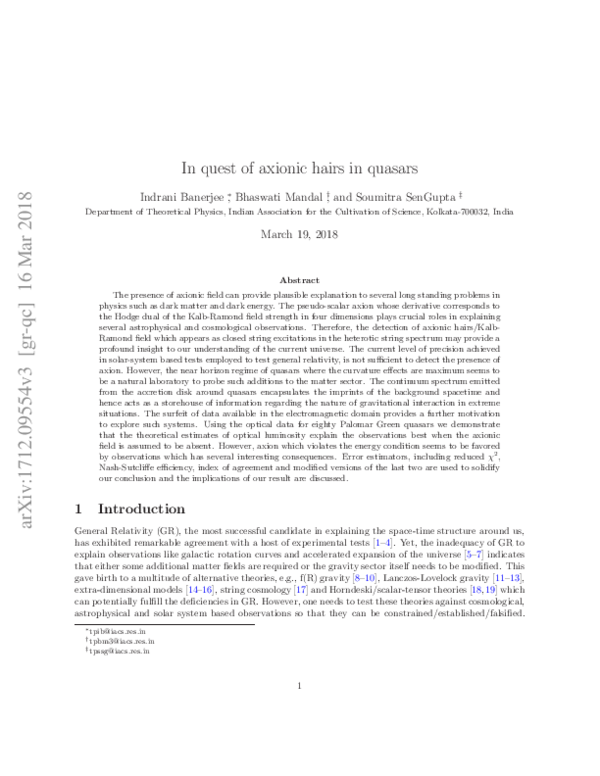 (PDF) In quest of space-time torsion in quasars