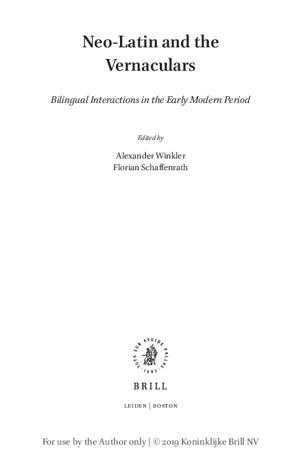(PDF) Neo-Latin and Vernacular Translation Theory in the Fifteenth and ...