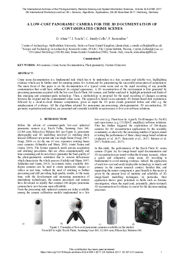 (PDF) A Low-Cost Panoramic Camera for the 3D Documentation of ...