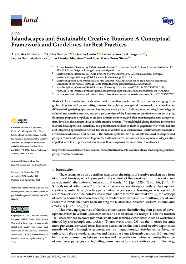 (PDF) Islandscapes and Sustainable Creative Tourism: A Conceptual ...