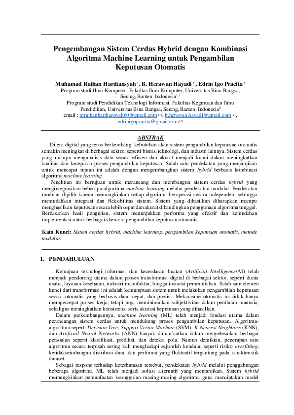 (PDF) Pengembangan Sistem Cerdas Hybrid dengan Kombinasi Algoritma ...