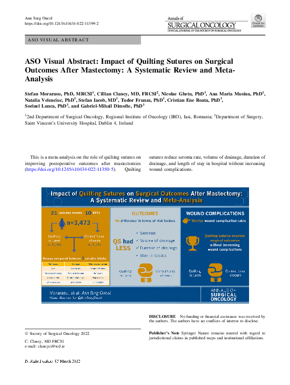 (PDF) ASO Visual Abstract: Impact of Quilting Sutures on Surgical ...