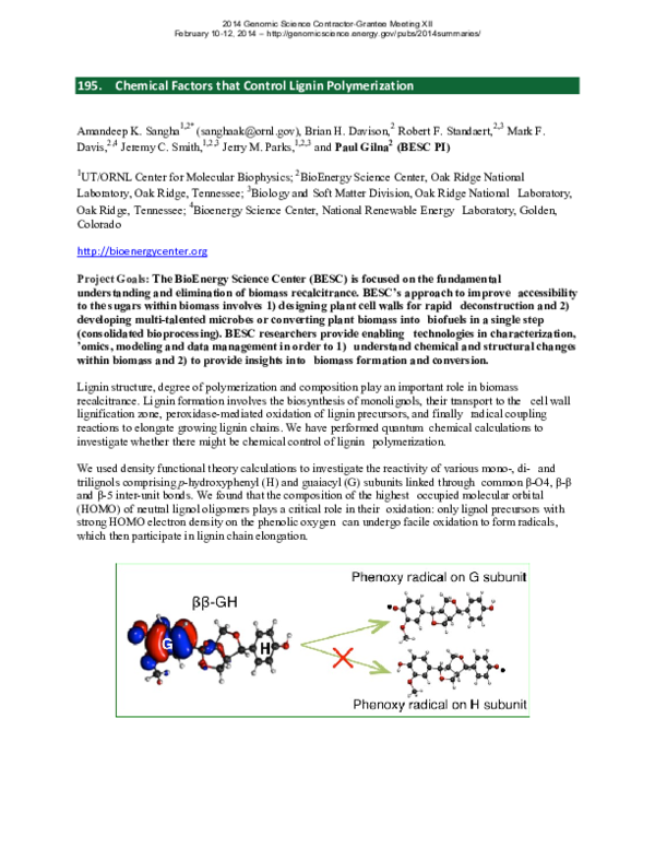 (PDF) Chemical Factors that Control Lignin Polymerization