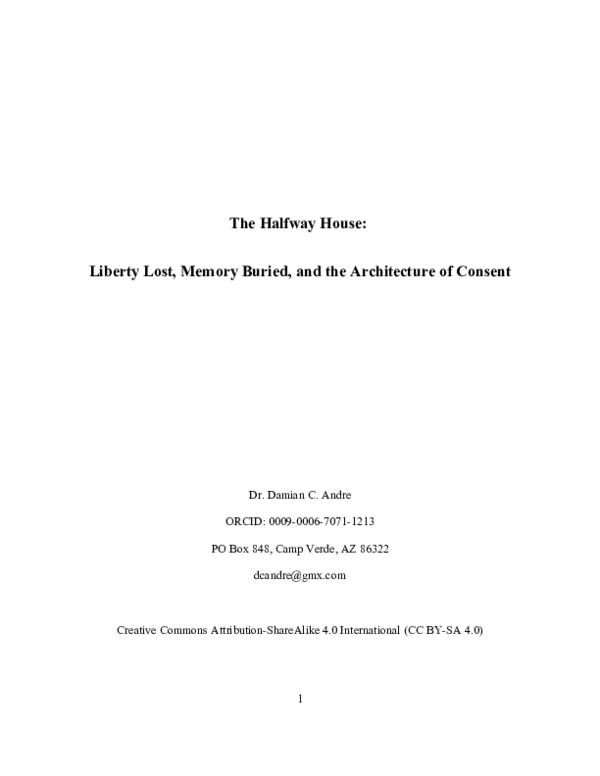 (PDF) The Halfway House: Liberty Lost, Memory Buried, and the ...