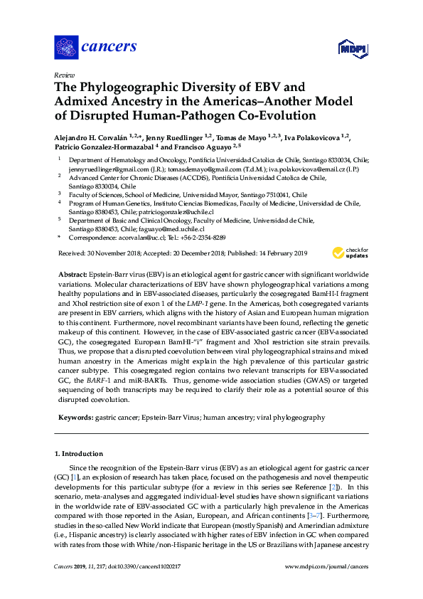 (PDF) The Phylogeographic Diversity of EBV and Admixed Ancestry in the ...
