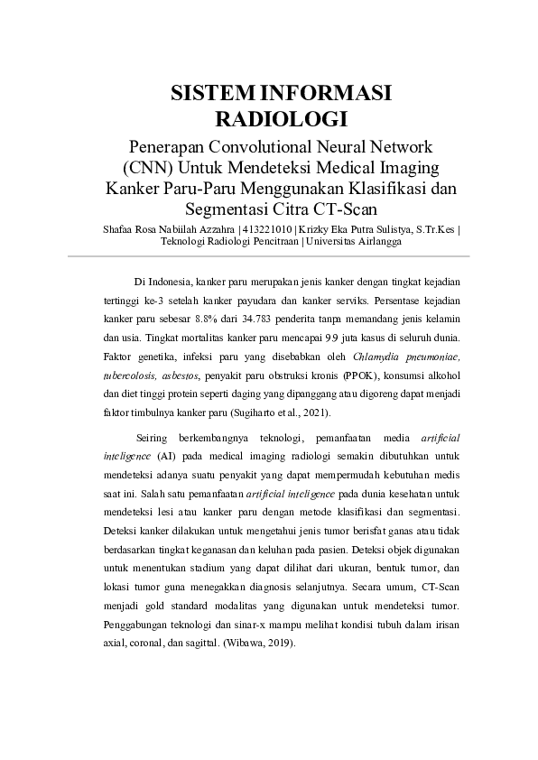 (PDF) Penerapan Convolutional Neural Network (CNN) Untuk Mendeteksi Medical Imaging Kanker Paru ...