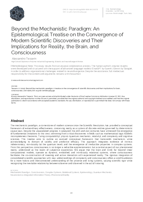 (PDF) Beyond the Mechanistic Paradigm: An Epistemological Treatise on ...