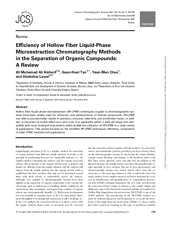 (PDF) Efficiency of Hollow Fiber Liquid-Phase Microextraction ...