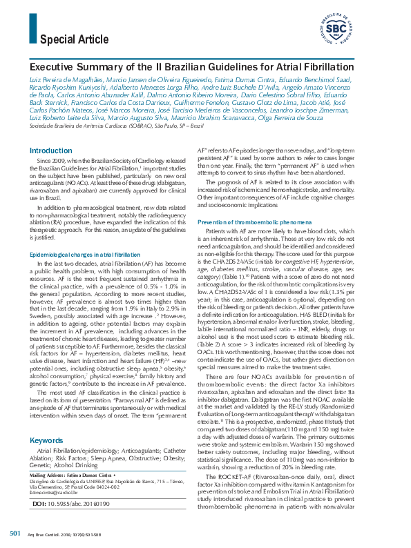 (PDF) Executive Summary of the II Brazilian Guidelines for Atrial Fibrillation