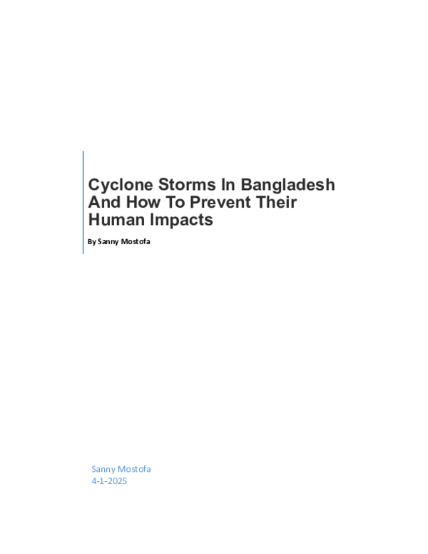 (PDF) Cyclone Storms In Bangladesh And How To Prevent Their Human Impacts