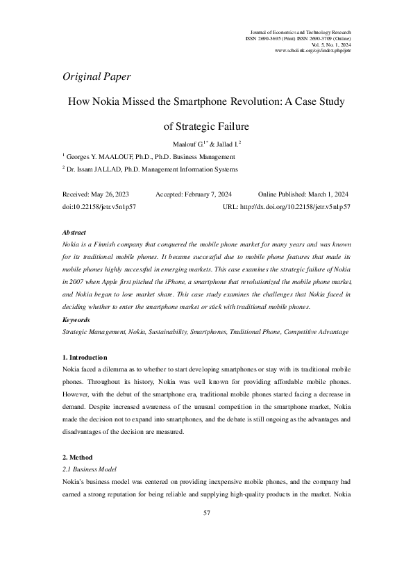 (PDF) How Nokia Missed the Smartphone Revolution: A Case Study of ...
