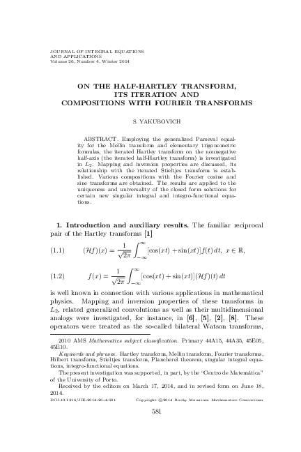 (PDF) On the half-Hartley transform, its iteration and compositions ...