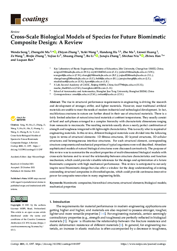 (PDF) Cross-Scale Biological Models of Species for Future Biomimetic Composite Design: A Review