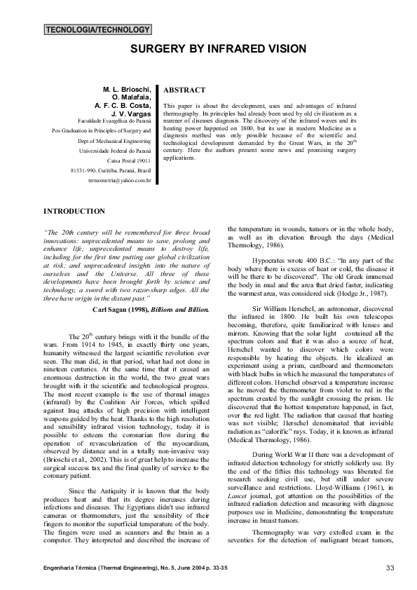 (PDF) Surgery by Infrared Vision