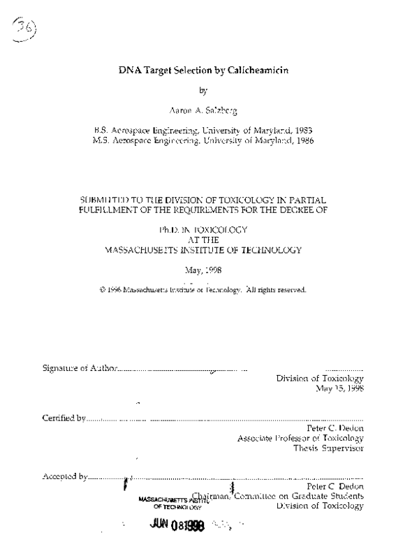 (PDF) DNA target selection by calichemicin