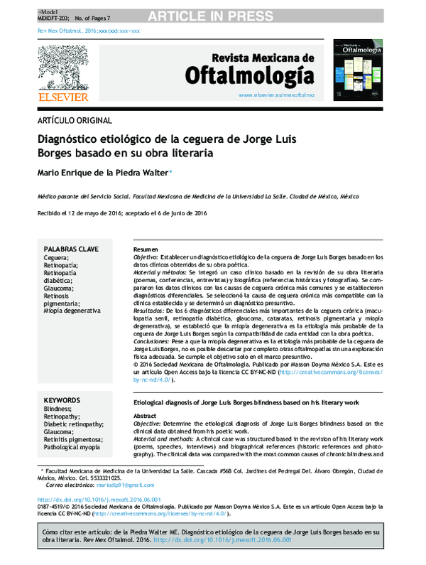 (PDF) Diagnóstico etiológico de la ceguera de Jorge Luis Borges basado ...