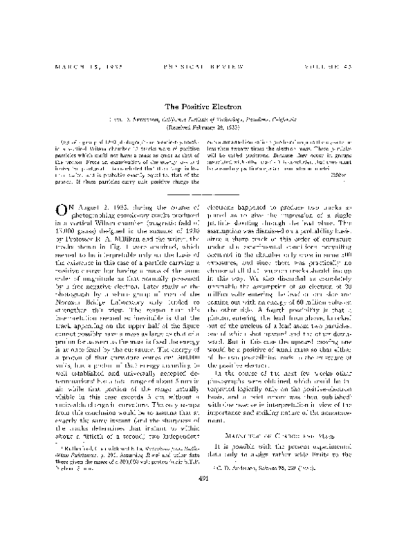 (PDF) The Positive Electron