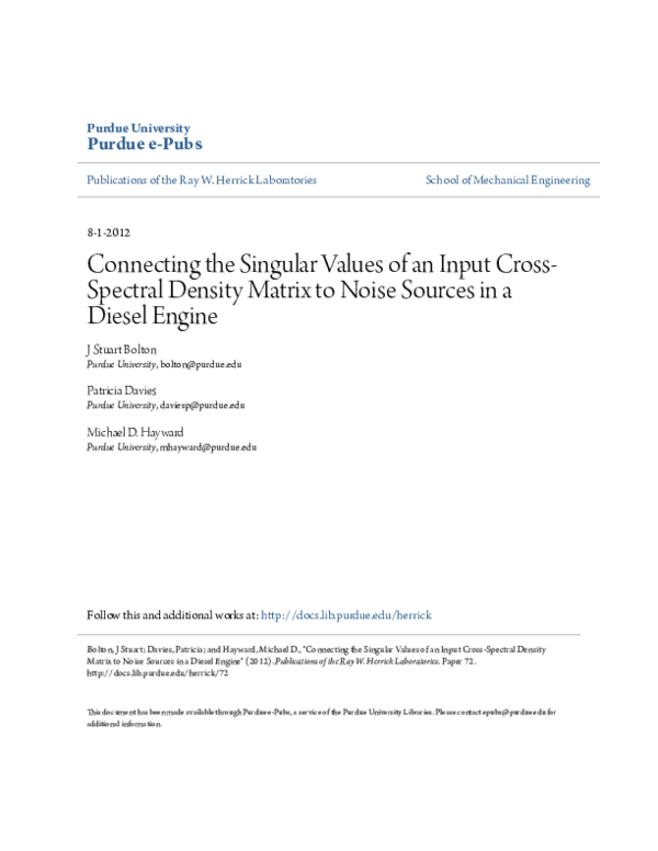(PDF) Connecting the singular values of an input cross-spectral density ...