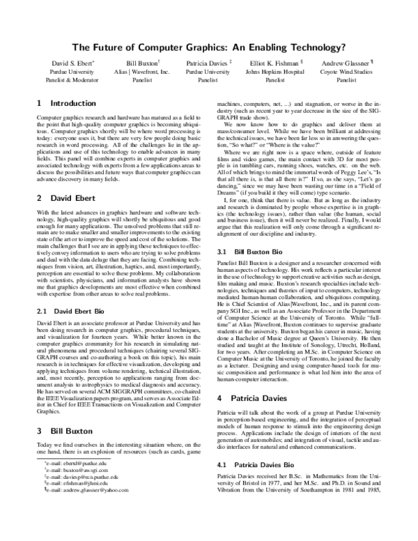 (PDF) The future of computer graphics