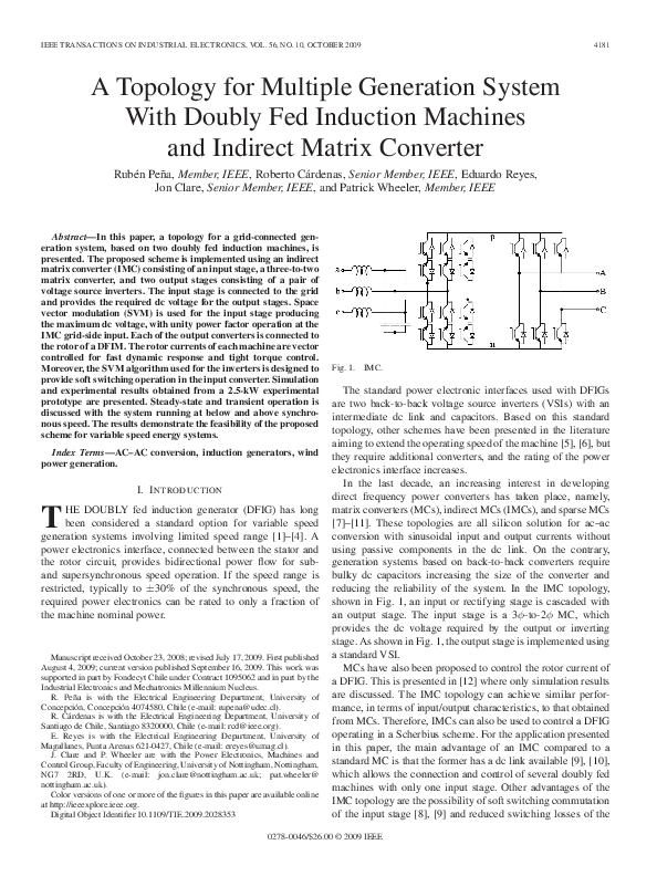 (PDF) A Topology for Multiple Generation System With Doubly Fed ...