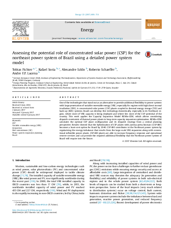 (PDF) Assessing the potential role of concentrated solar power (CSP ...