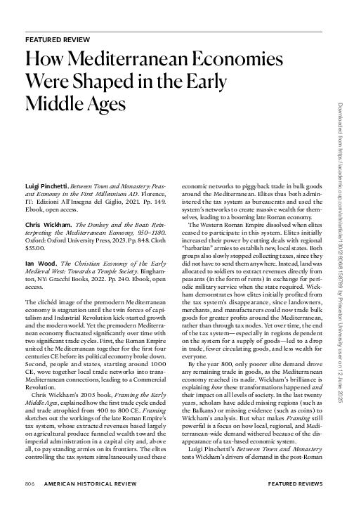 (PDF) How Mediterranean Economies Were Shaped in the Early Middle Ages