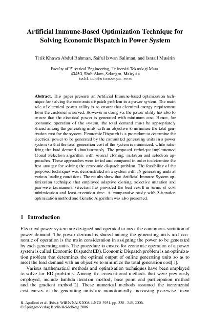 (PDF) Artificial Immune-Based Optimization Technique for Solving ...