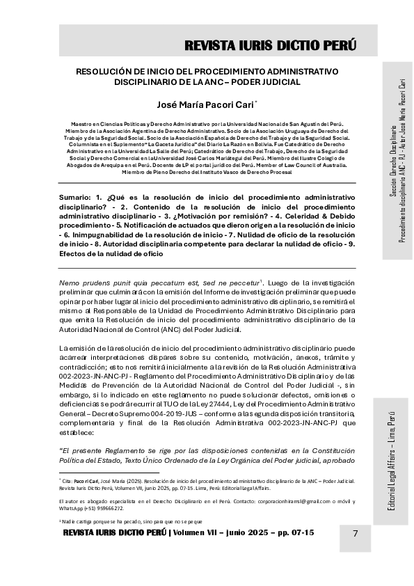 (PDF) RESOLUCIÓN DE INICIO DEL PROCEDIMIENTO ADMINISTRATIVO DISCIPLINARIO DE LA ANC - PODER ...